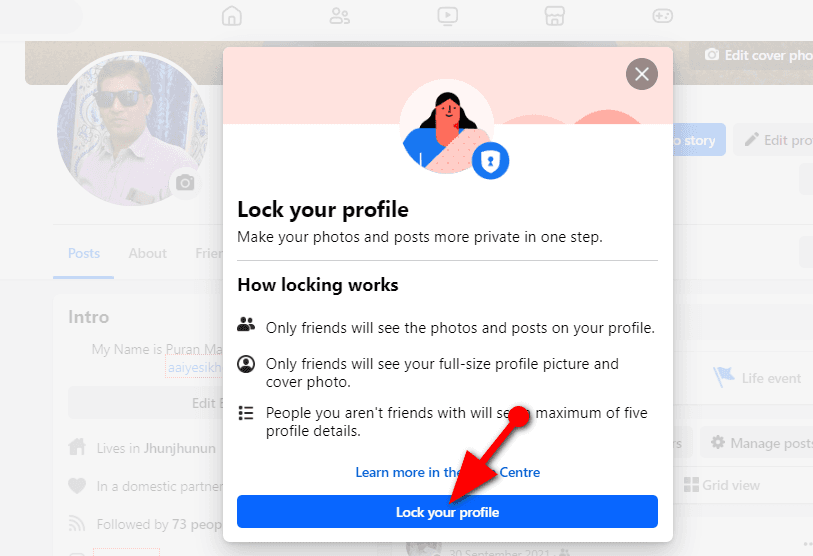 अपनी फेसबुक प्रोफाइल को लॉक कैसे करें